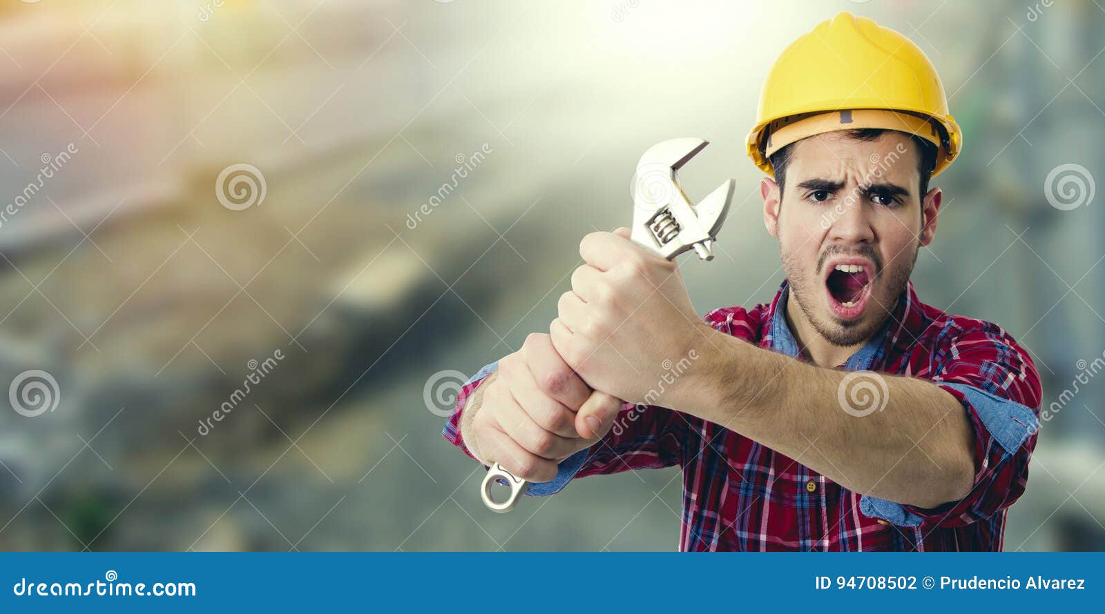 Worker the screaming tools stock photo. Image of concepts - 94708502