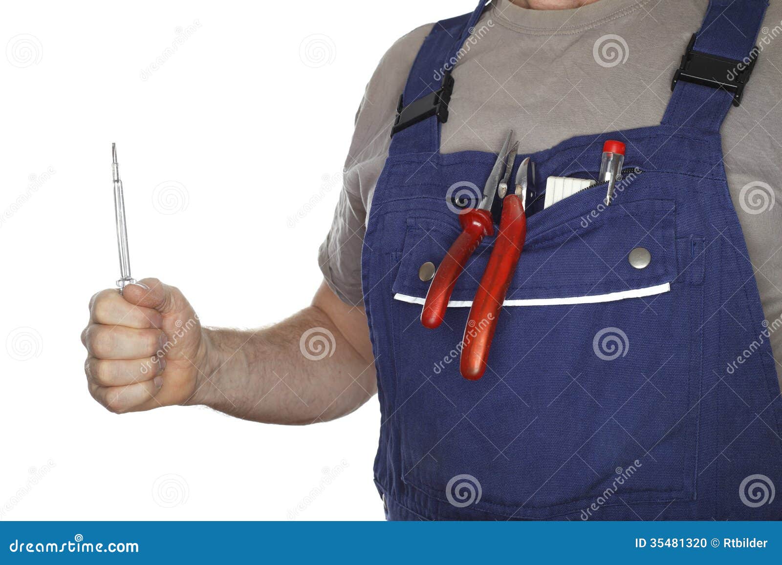 Worker with screwdriver stock photo. Image of installation - 35481320