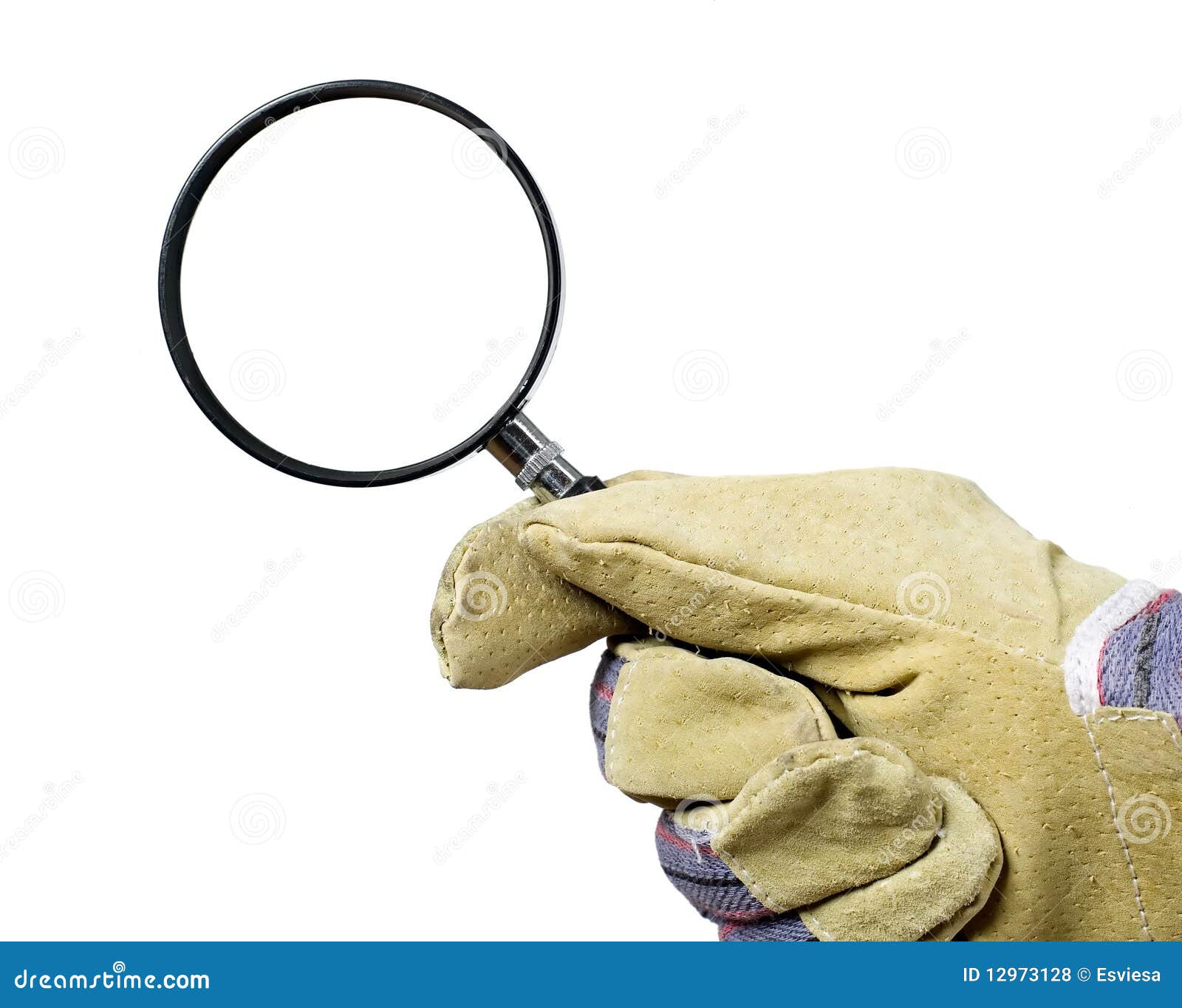 Worker is Searching Defects with Magnifying Glass Stock Photo - Image ...