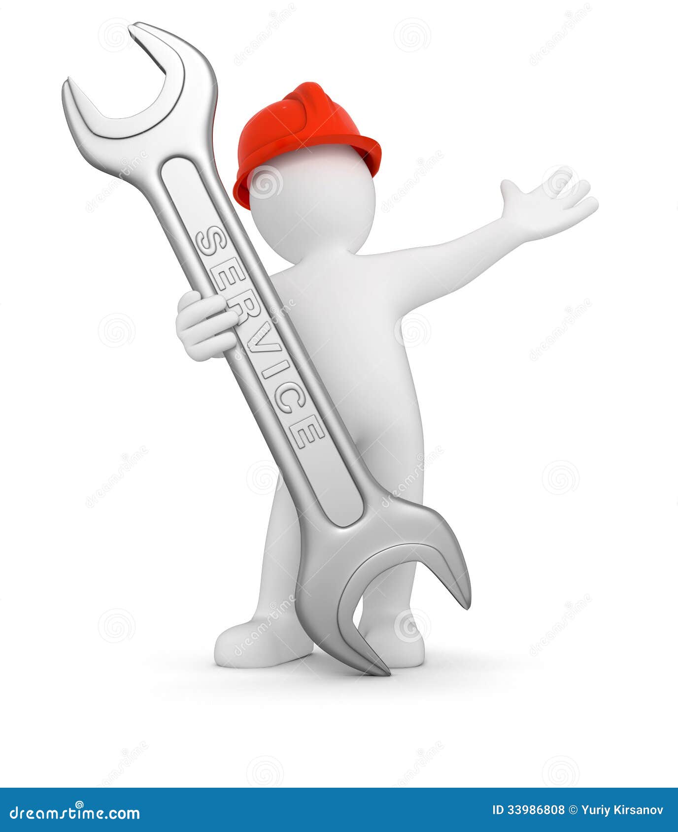 Worker with Service Tool stock illustration. Illustration of repairman ...