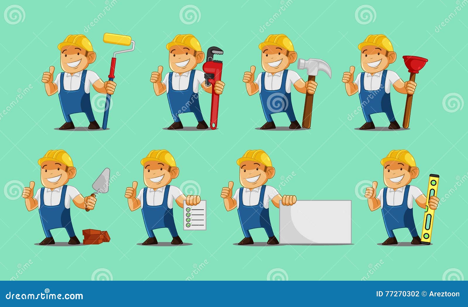 Worker Set stock vector. Illustration of helmet, architecture - 77270302