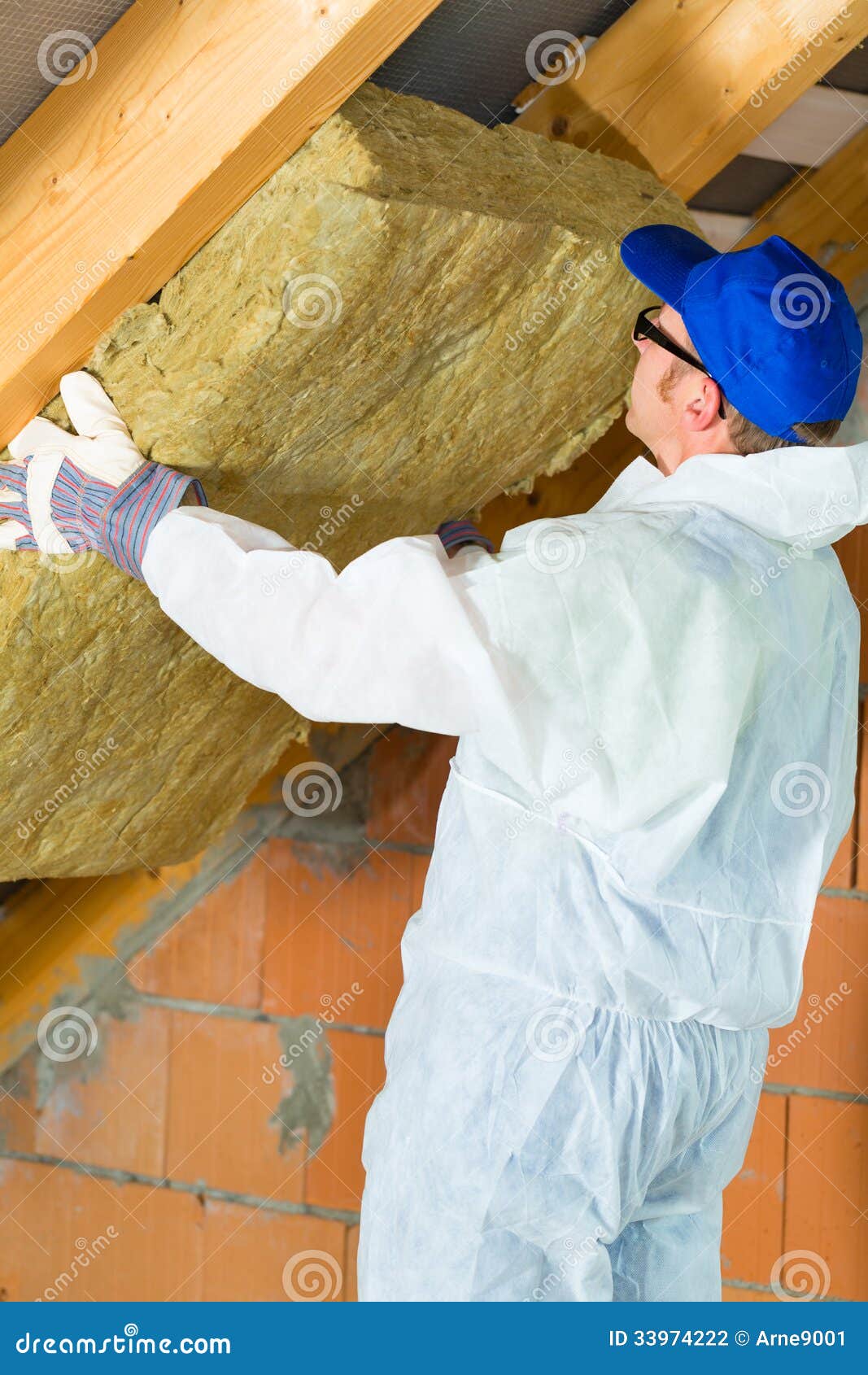 Worker Setting Thermal Insulating Material Stock Photo - Image of ...