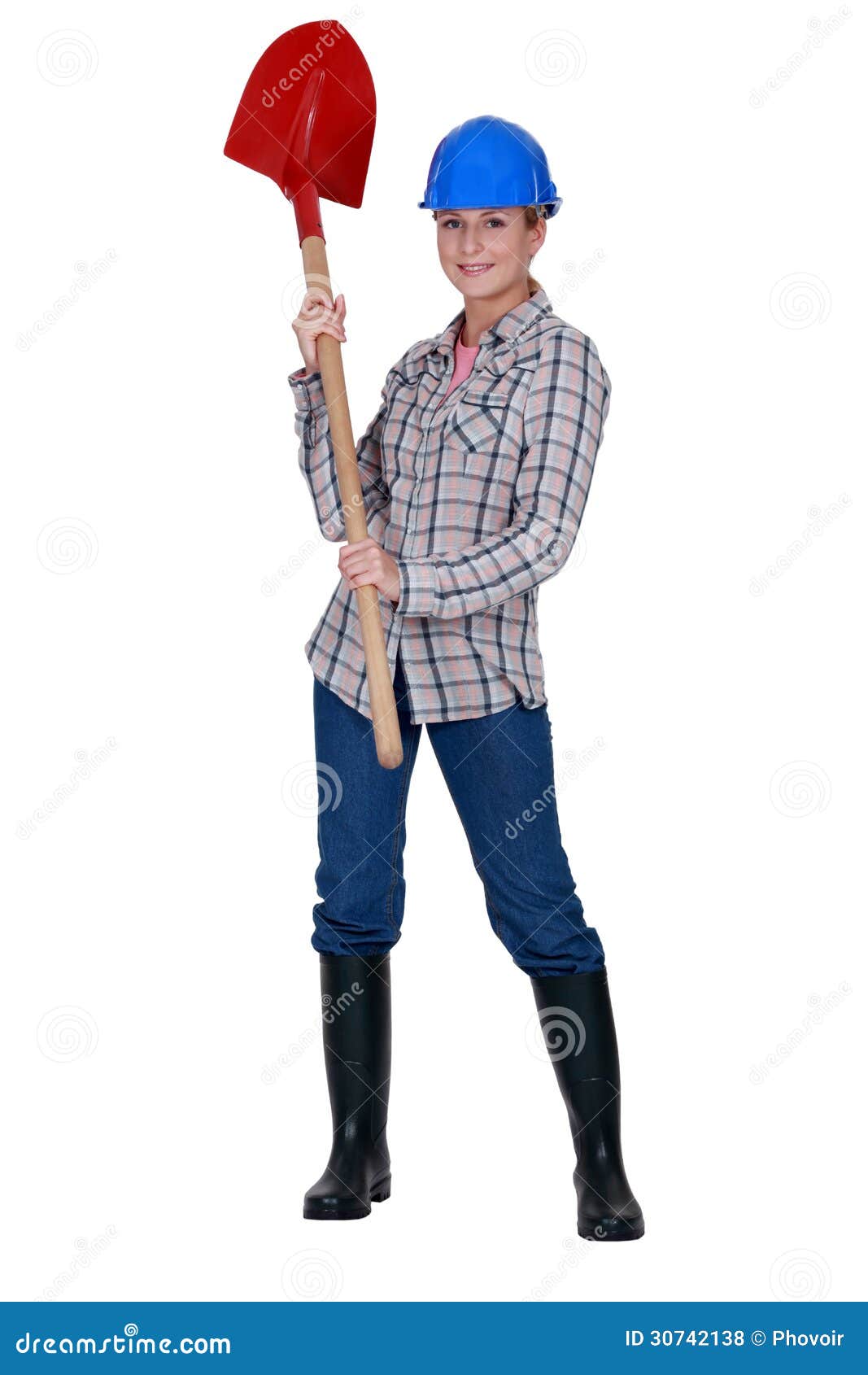 Worker with a shovel stock photo. Image of construction - 30742138