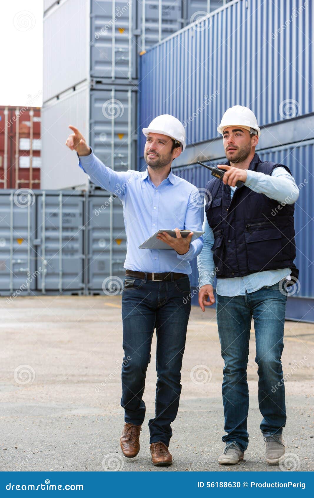 Worker Shows To Supervisor Security System Setting Up Stock Photo ...