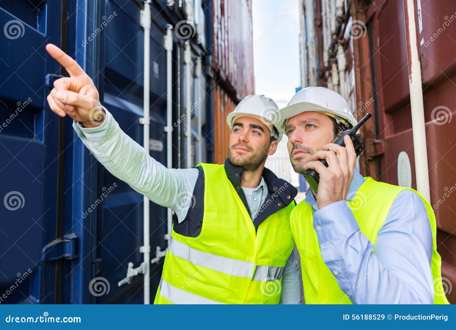 Worker Shows To Supervisor Security System Setting Up Stock Image ...