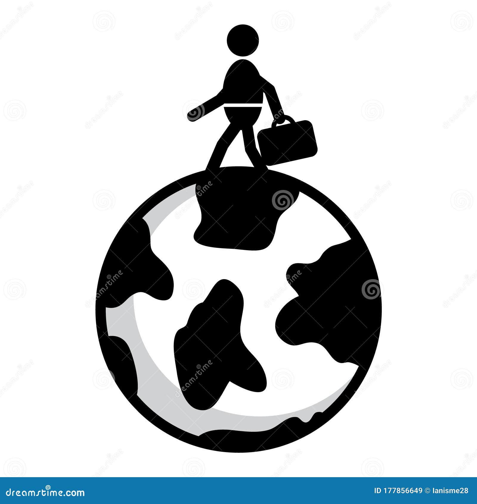 A Worker Simple Monochrome Illustration Stock Vector - Illustration of ...