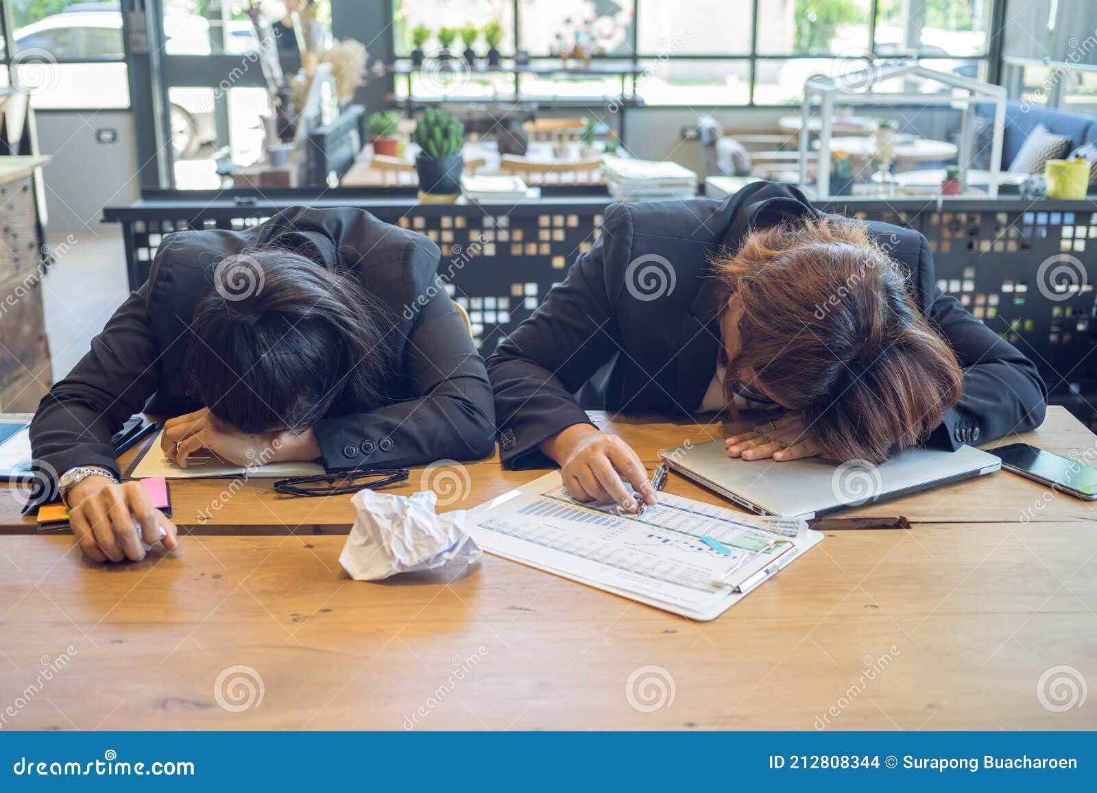 Worker are Sleeping from Work Hard. Stock Photo - Image of office ...
