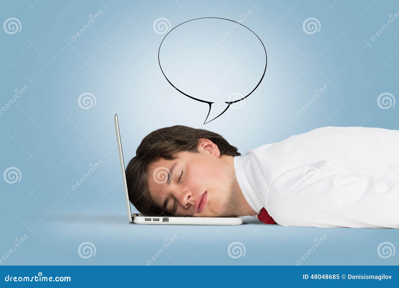 Worker Sleeping on the Laptop Stock Image - Image of confident, sleep ...