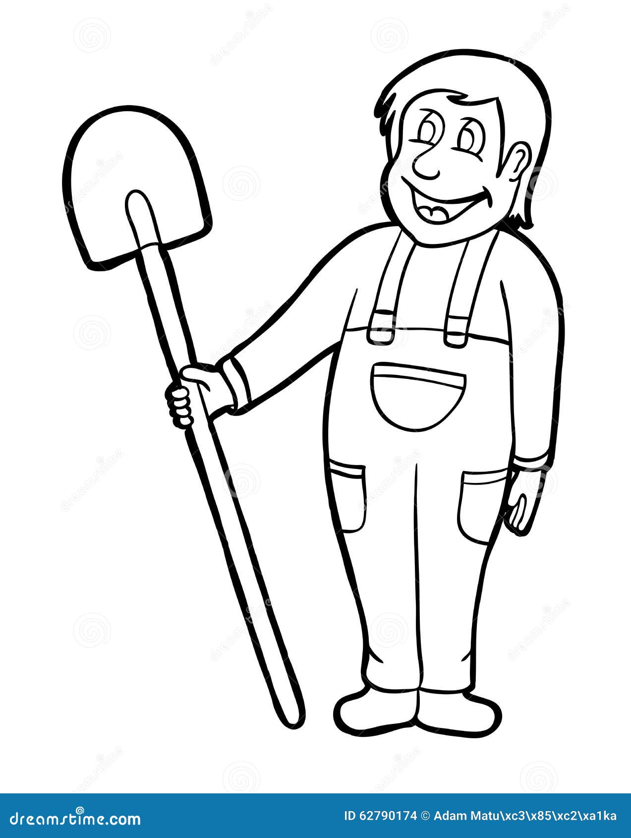 Worker with smile stock vector. Illustration of cute - 62790174