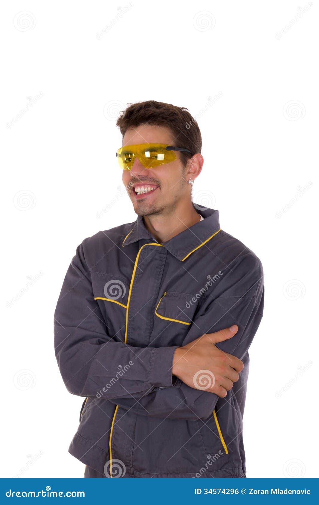 Worker smiles stock photo. Image of handsome, severity - 34574296
