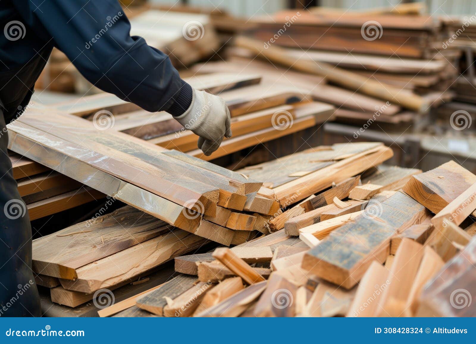 Worker Sorting and Grading Cut Wooden Boards by Size Stock Photo ...