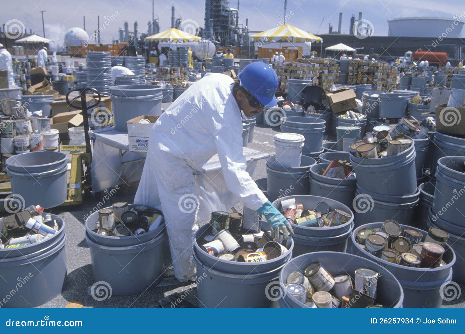 Worker Sorting Toxic Wastes Editorial Stock Image - Image of globe ...