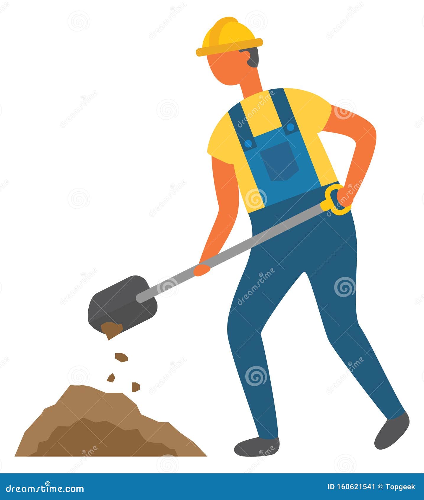 Worker With Spade Cartoon Illustration | CartoonDealer.com #31805279