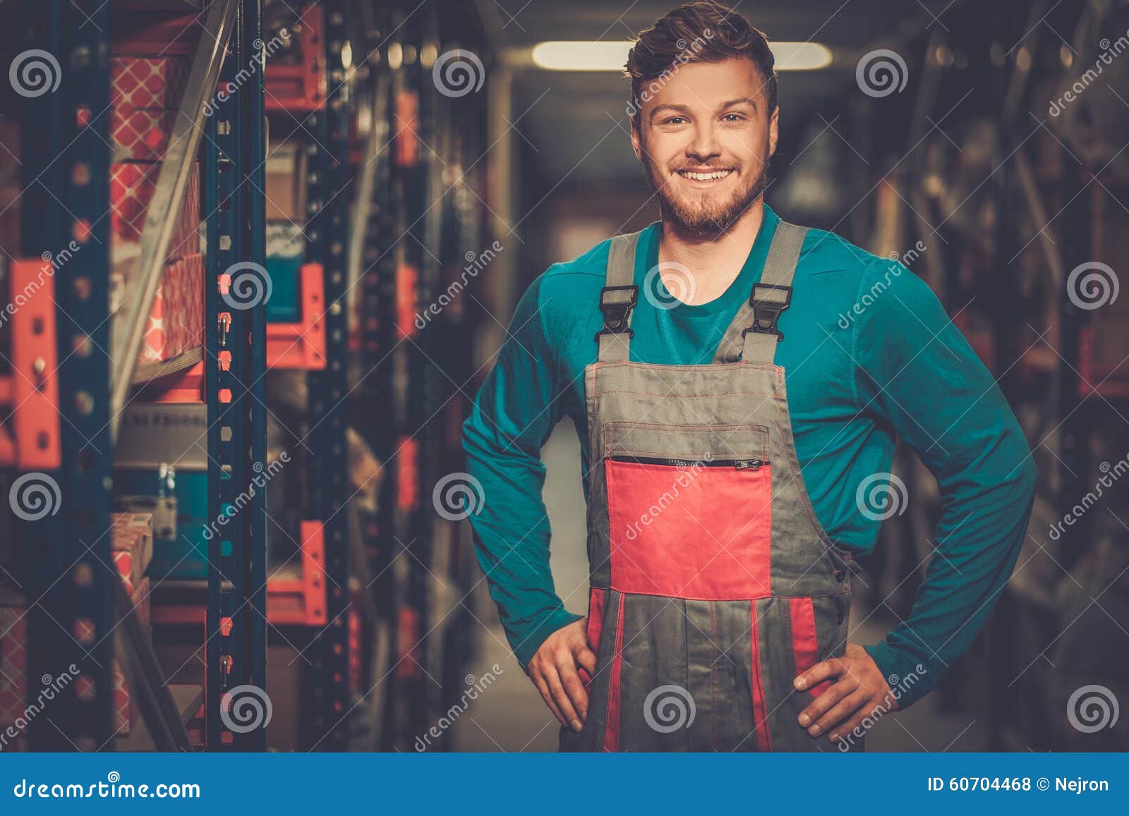 Worker in a Spare Parts Warehouse Stock Photo - Image of parts, spare ...