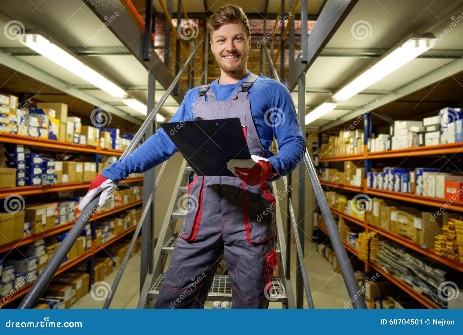Worker in a Spare Parts Warehouse Stock Image - Image of delivering ...