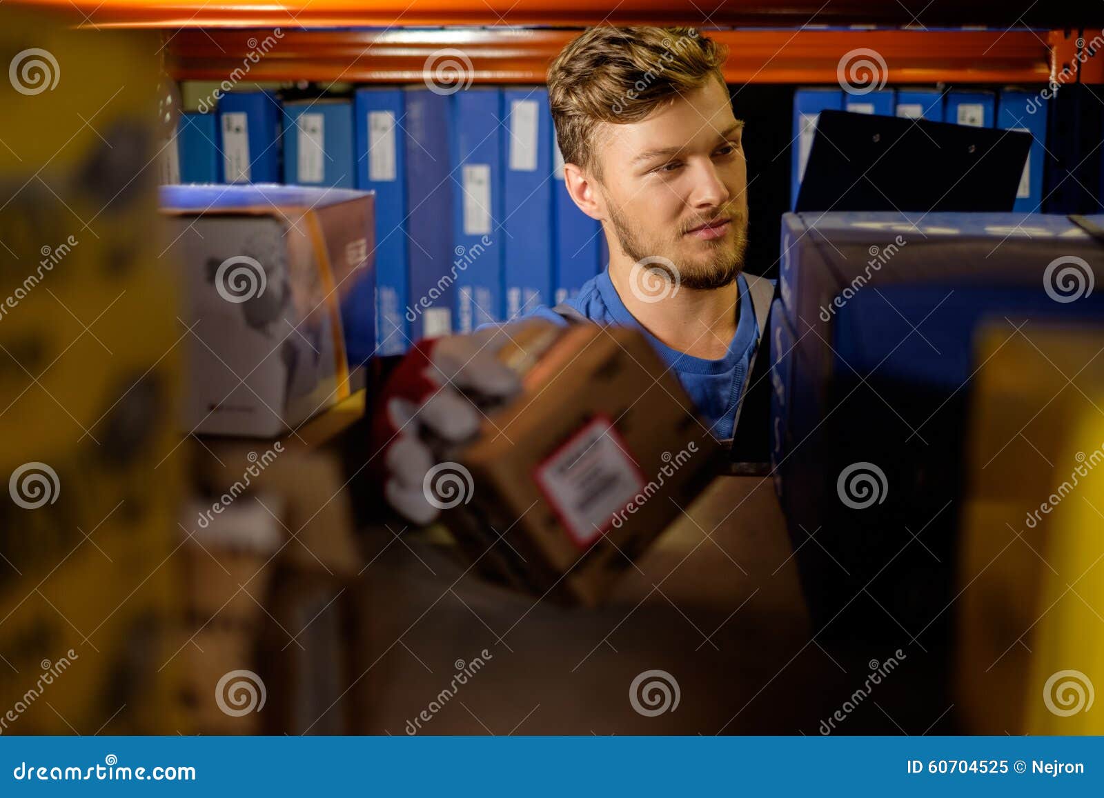 Worker in a Spare Parts Warehouse Stock Image - Image of factory ...