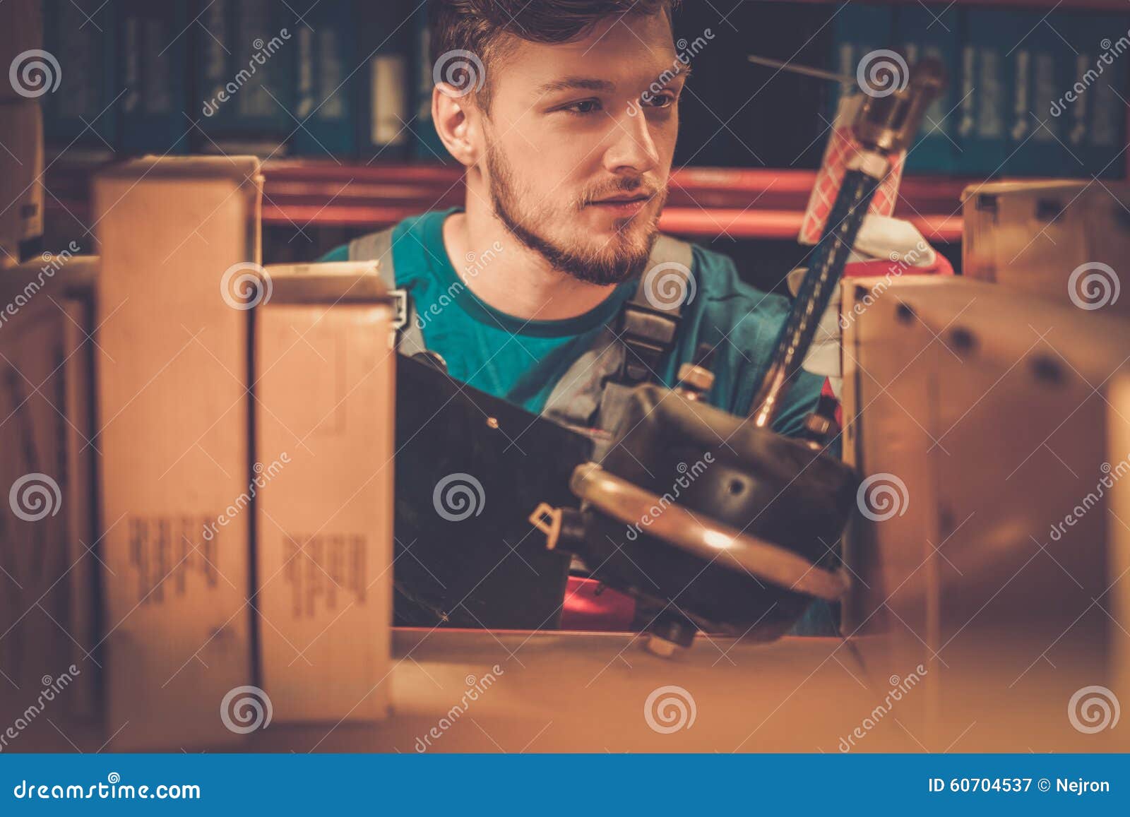 Worker in a Spare Parts Warehouse Stock Image - Image of occupation ...