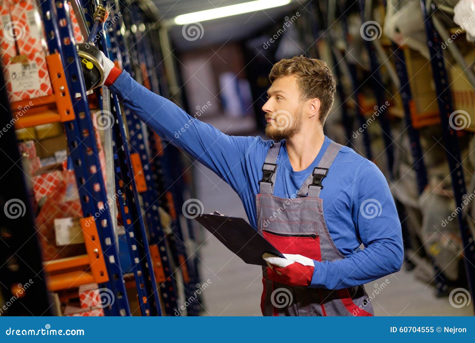 Worker in a Spare Parts Warehouse Stock Image - Image of shelves ...