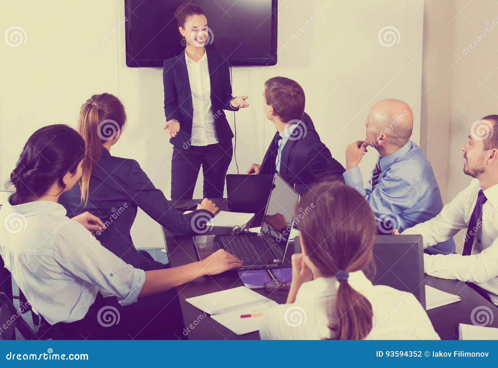 Worker Speaking about Issue Stock Photo - Image of deadline, coworkers ...