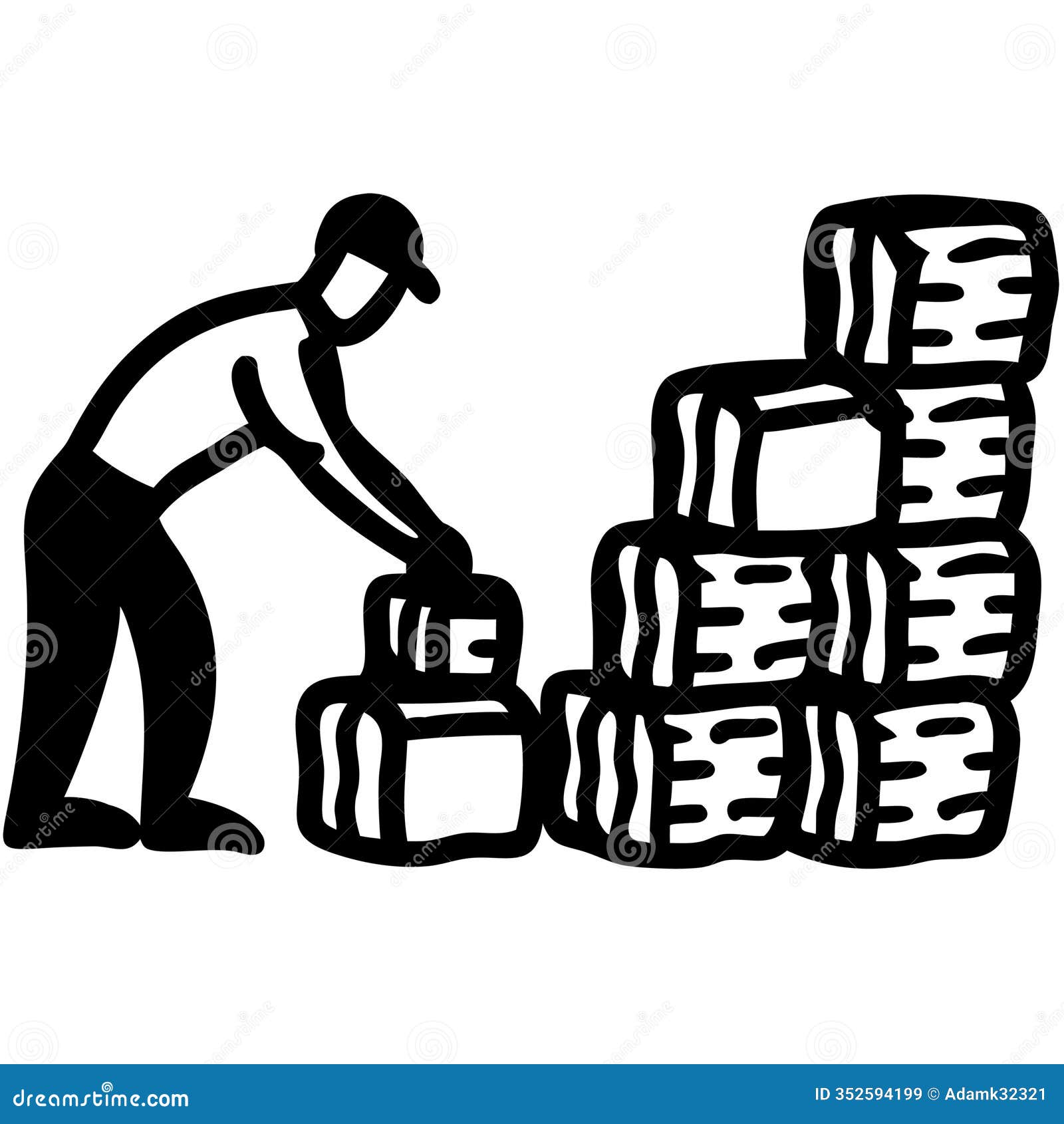 Man Stacking Boxes Stock Photo | CartoonDealer.com #1380126