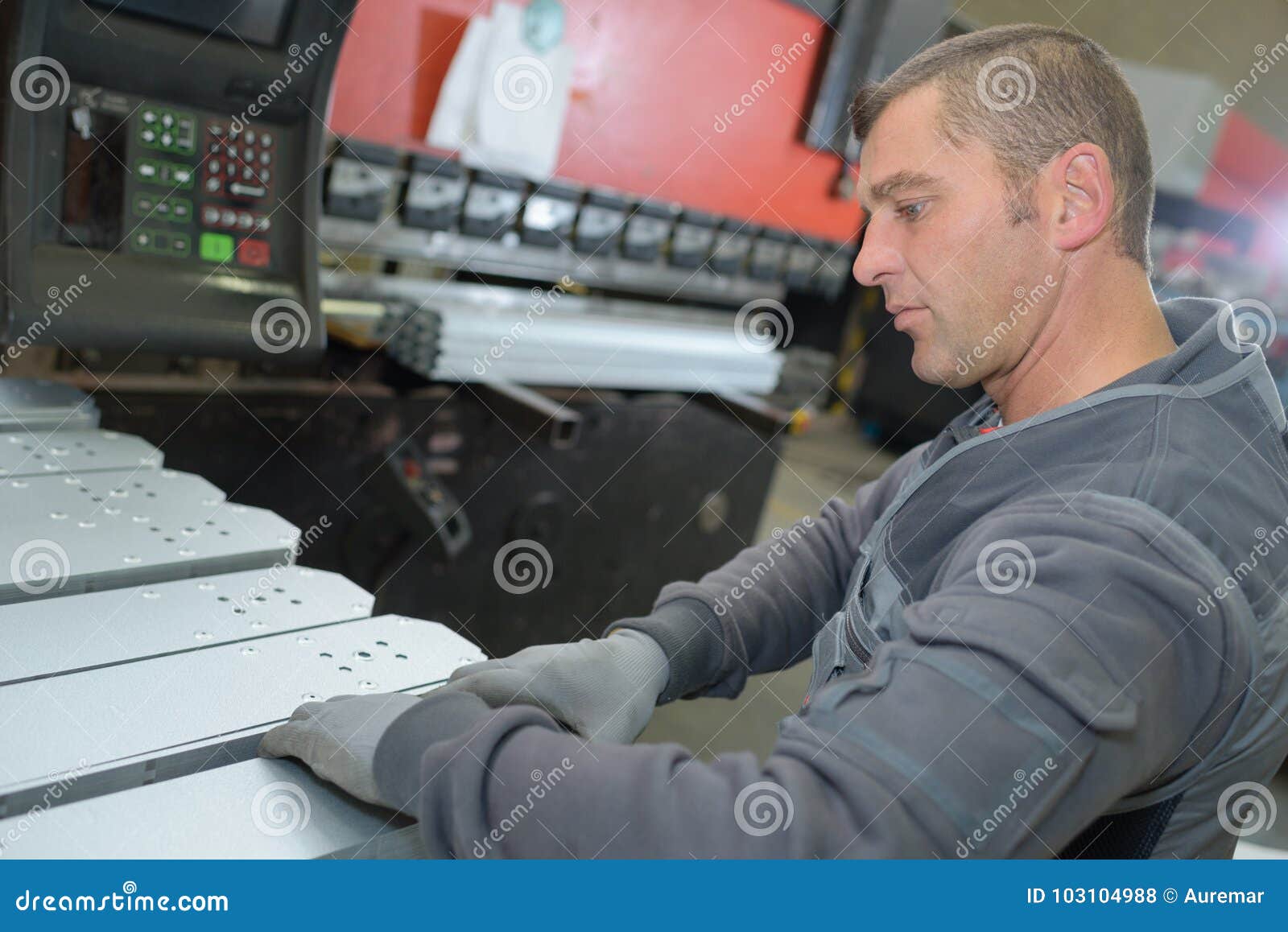 Worker Standing in Front Huge Industrial Machine Stock Photo - Image of ...