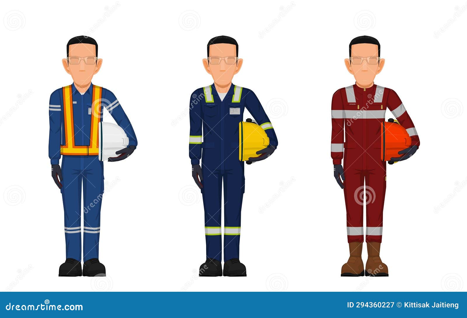 Worker is Standing Straight Stock Vector - Illustration of isolated ...