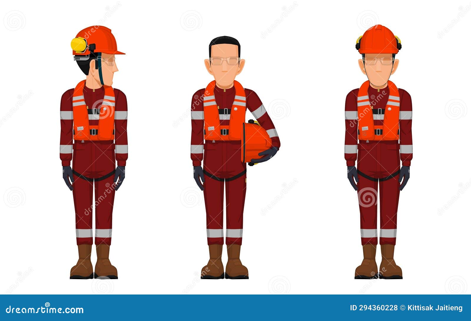 Worker is Standing Straight Stock Vector - Illustration of stand ...