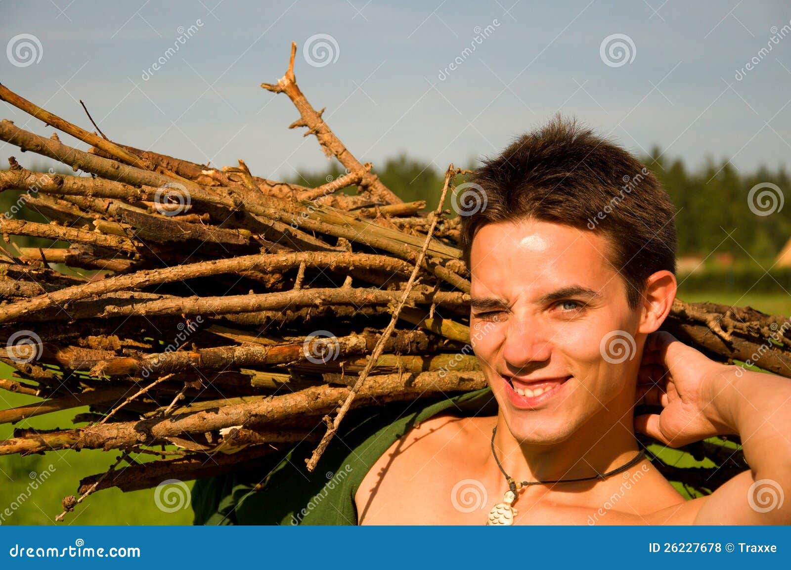 Worker with sticks stock photo. Image of activity, young - 26227678