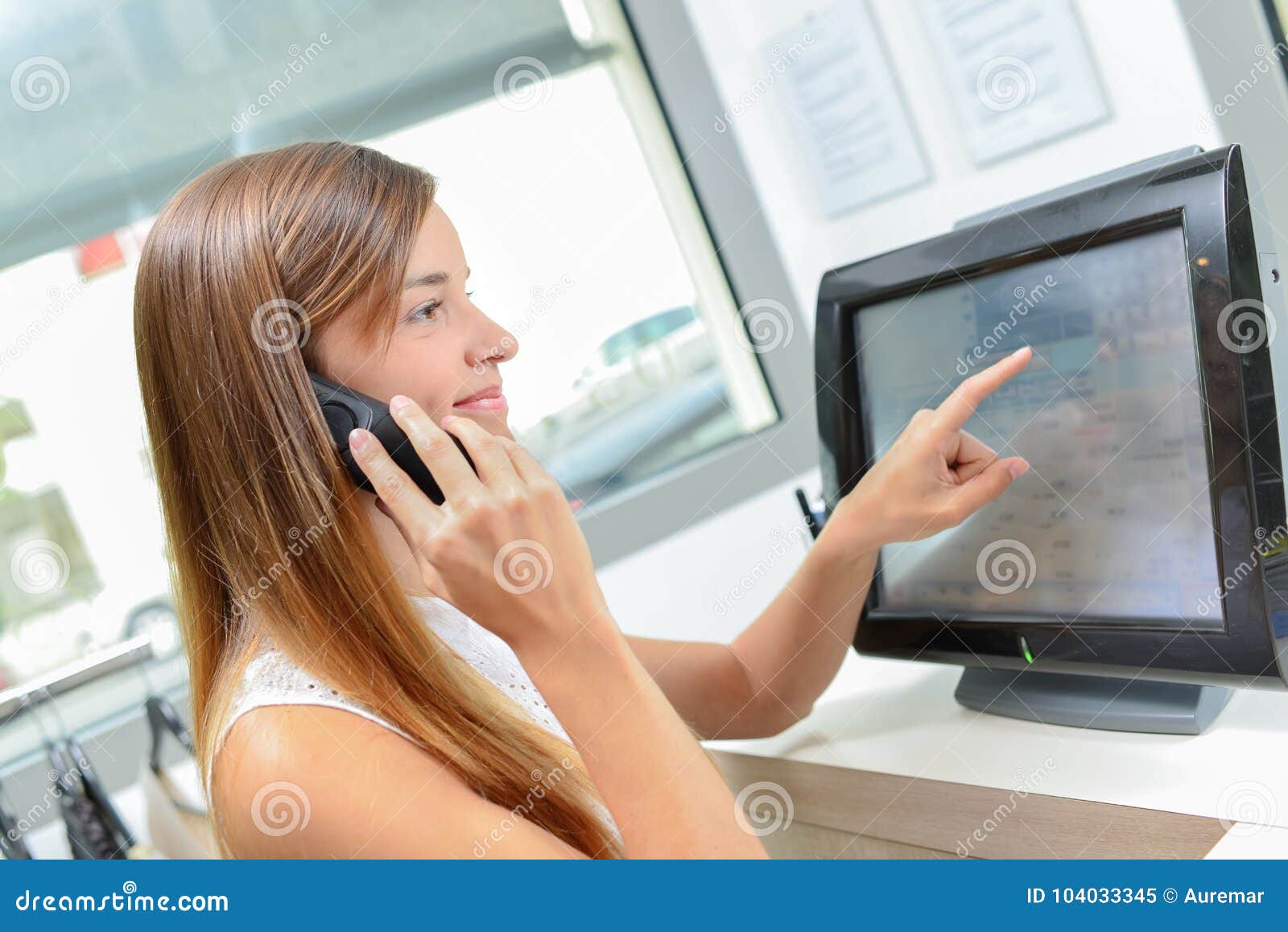 Worker stood by till stock image. Image of price, drawer - 104033345