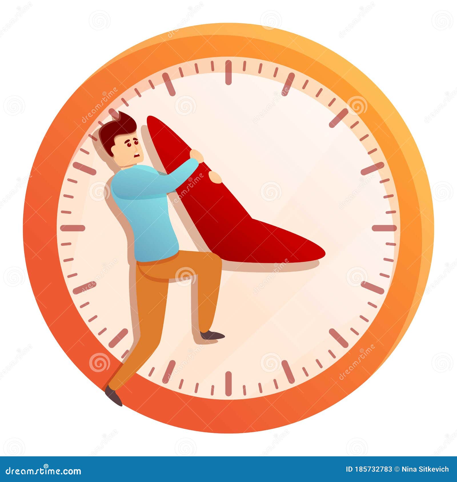 Worker Stop Time Icon, Cartoon Style Stock Vector - Illustration of ...