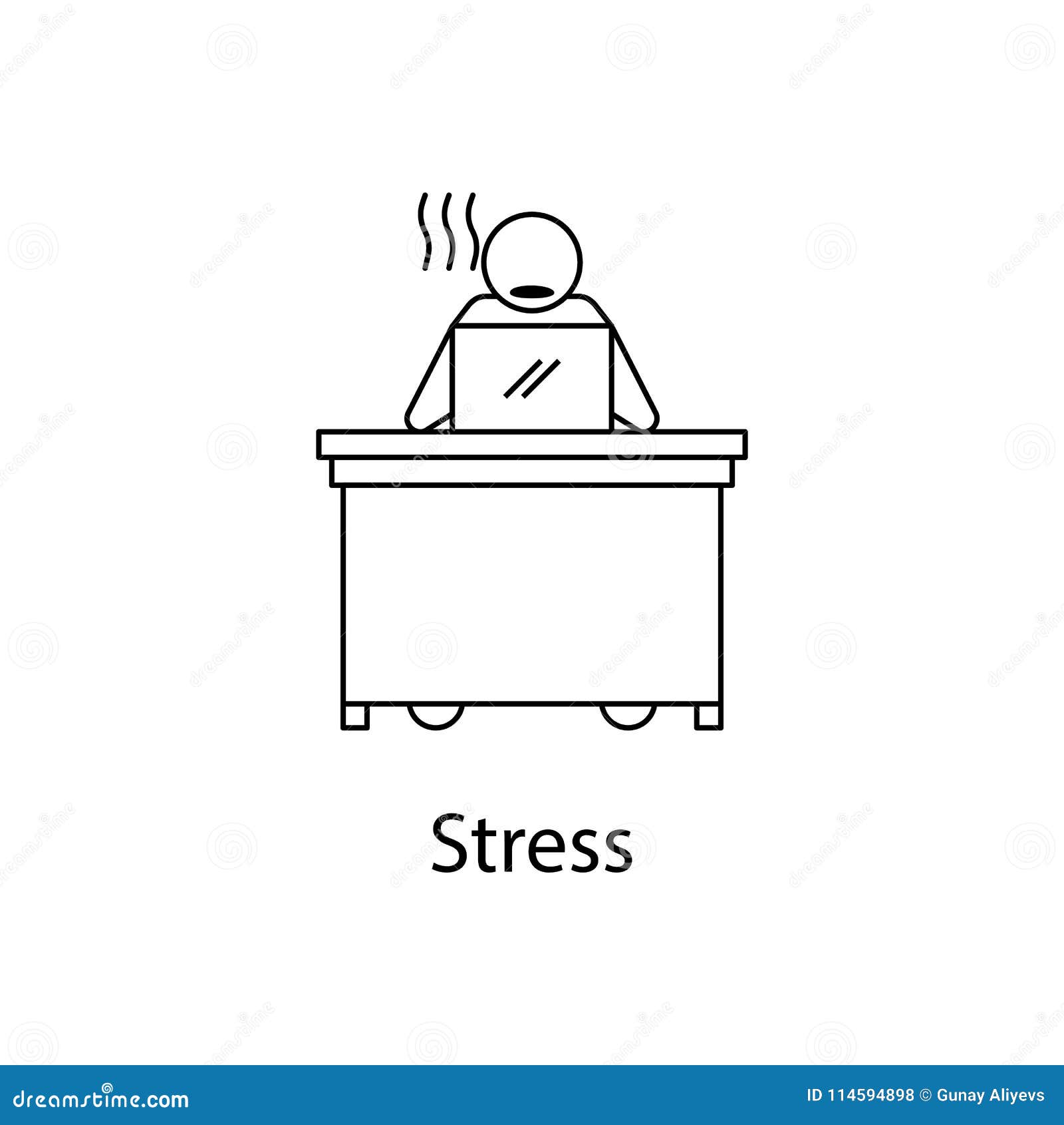 Worker in Stress Icon. Element People at the Workplace for Mobile ...