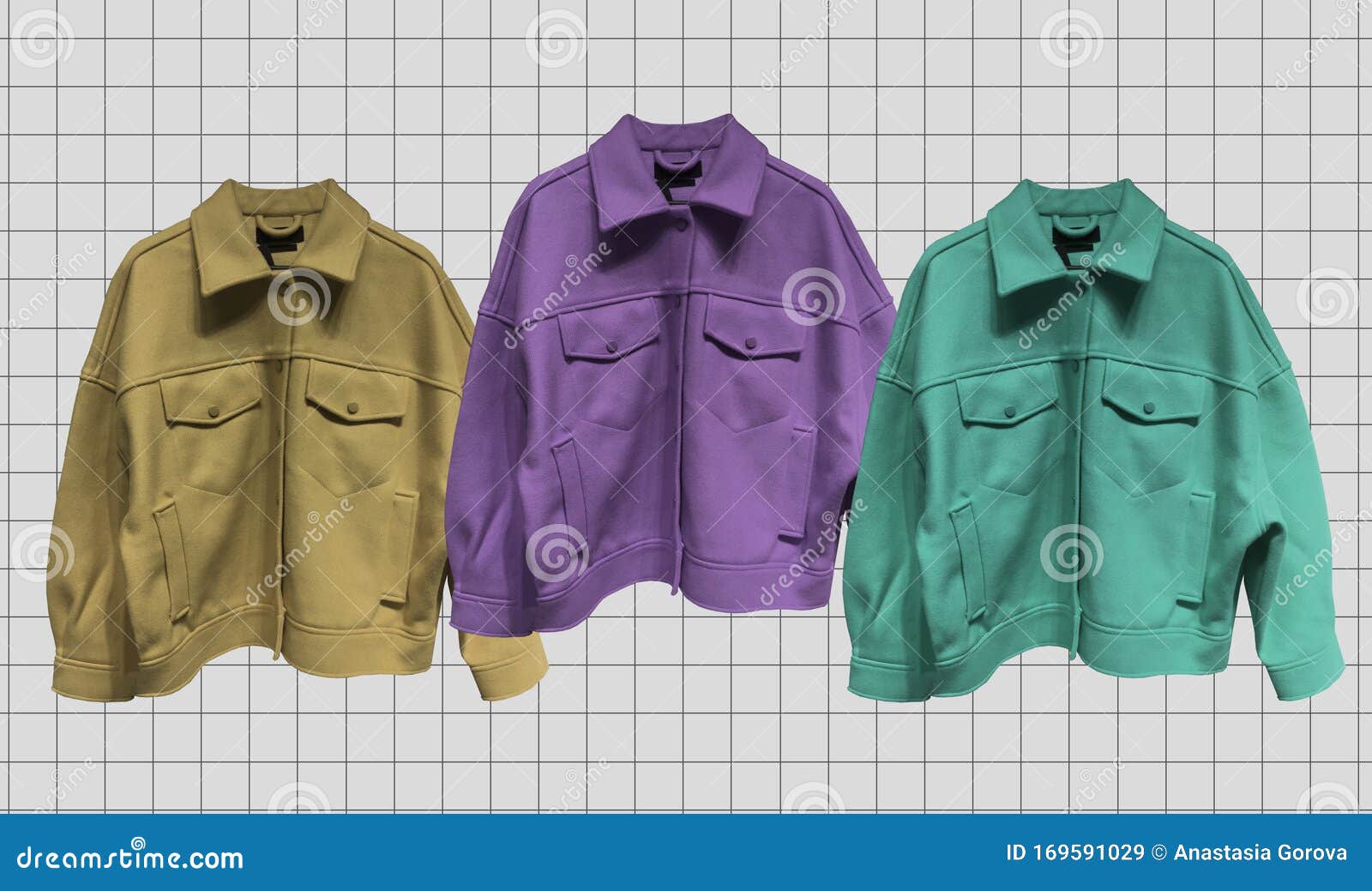 Worker Style Jackets. Short Coats. Composition of Clothes Stock Image ...