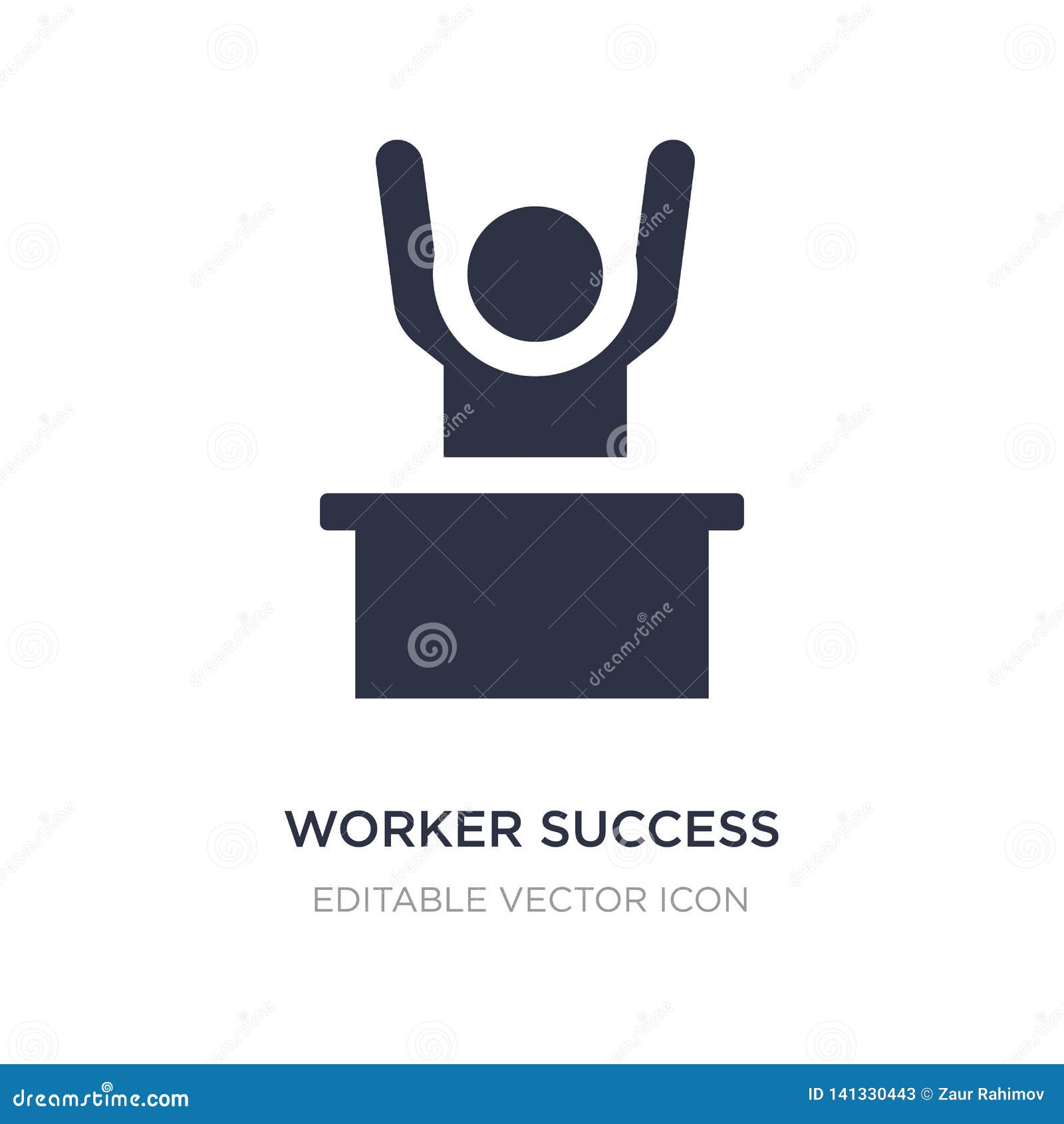 Worker Success Icon on White Background. Simple Element Illustration ...