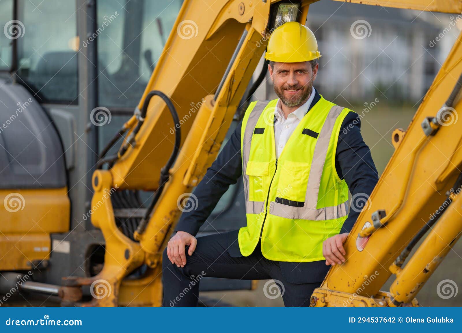Worker in Suit and Helmet. Investor Civil Engineer, Construction ...