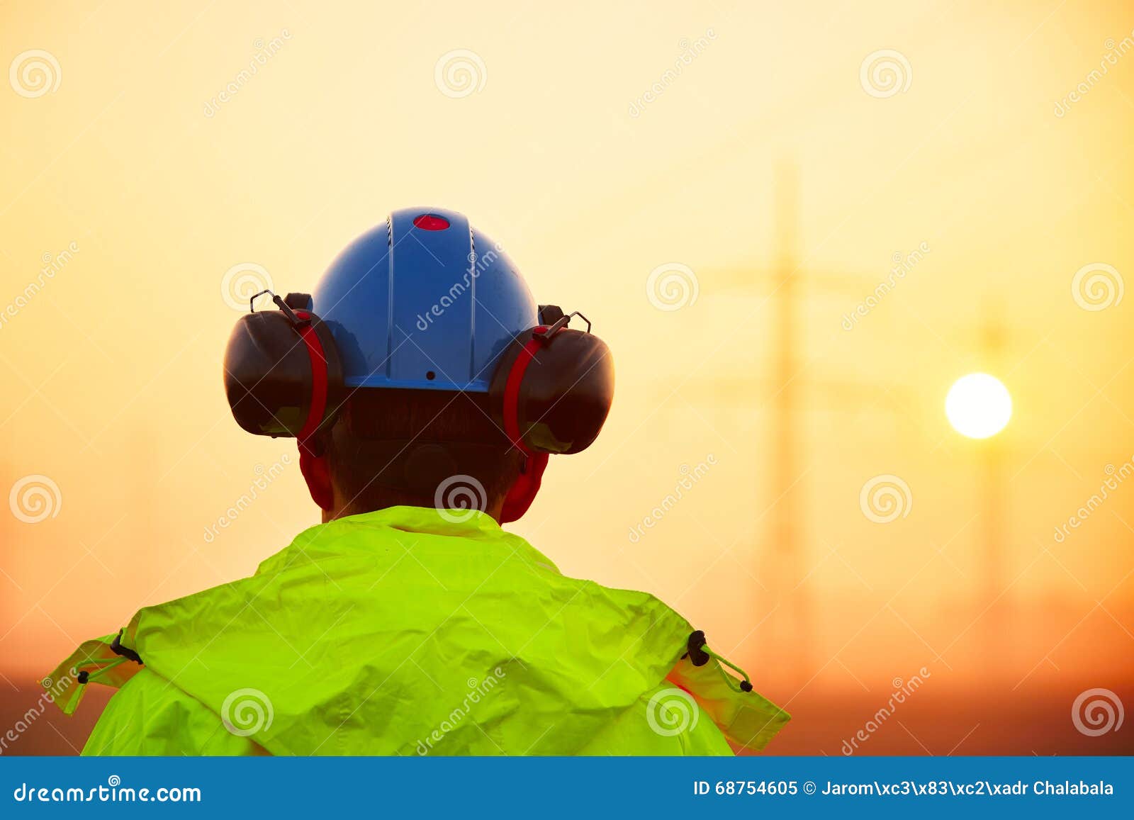 Worker at the sunrise stock image. Image of professional - 68754605