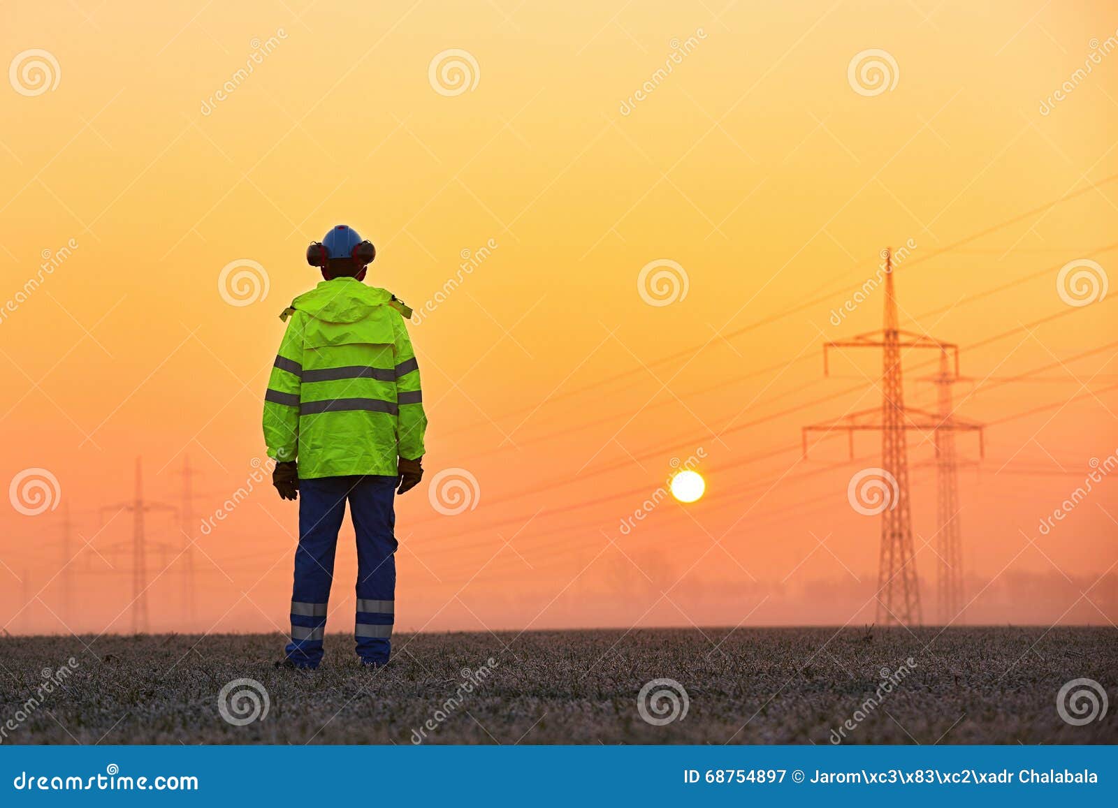 Worker at the sunrise stock image. Image of mood, moody - 68754897