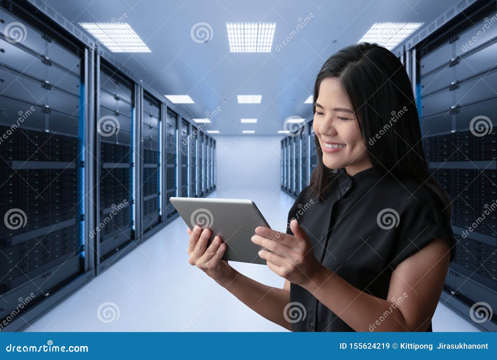 Worker with tablet stock image. Image of connection - 155624219