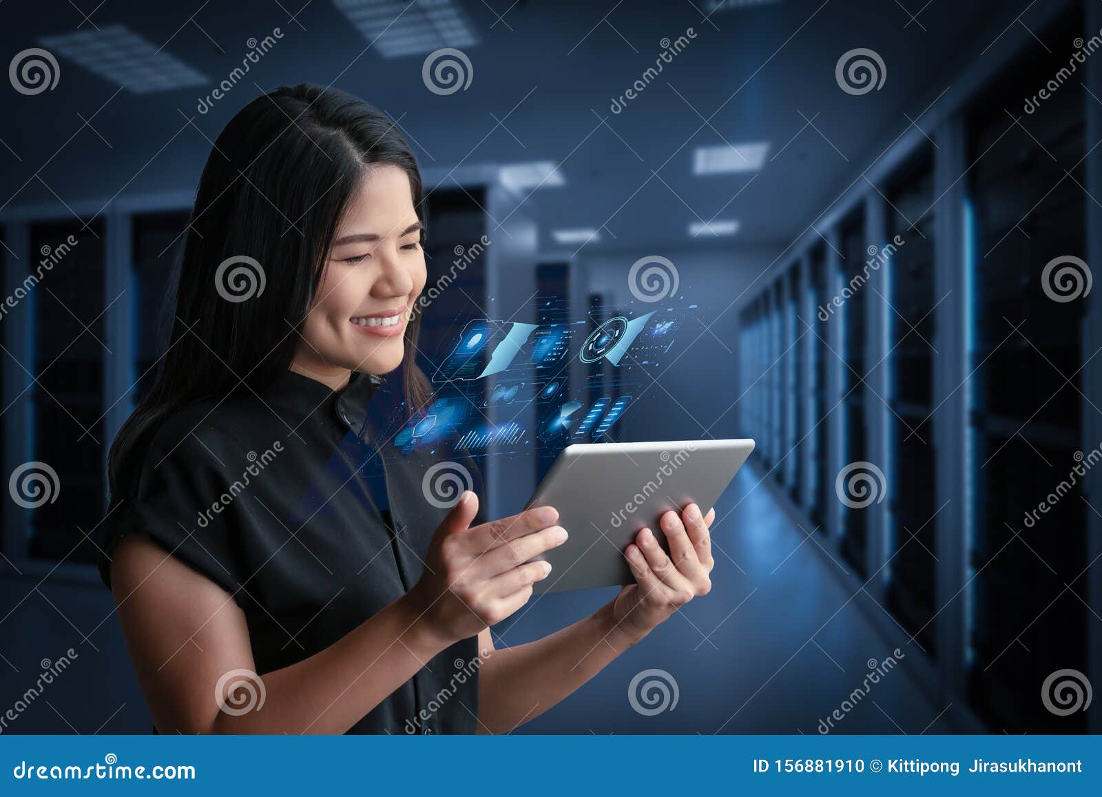 Worker with tablet stock photo. Image of internet, happy - 156881910