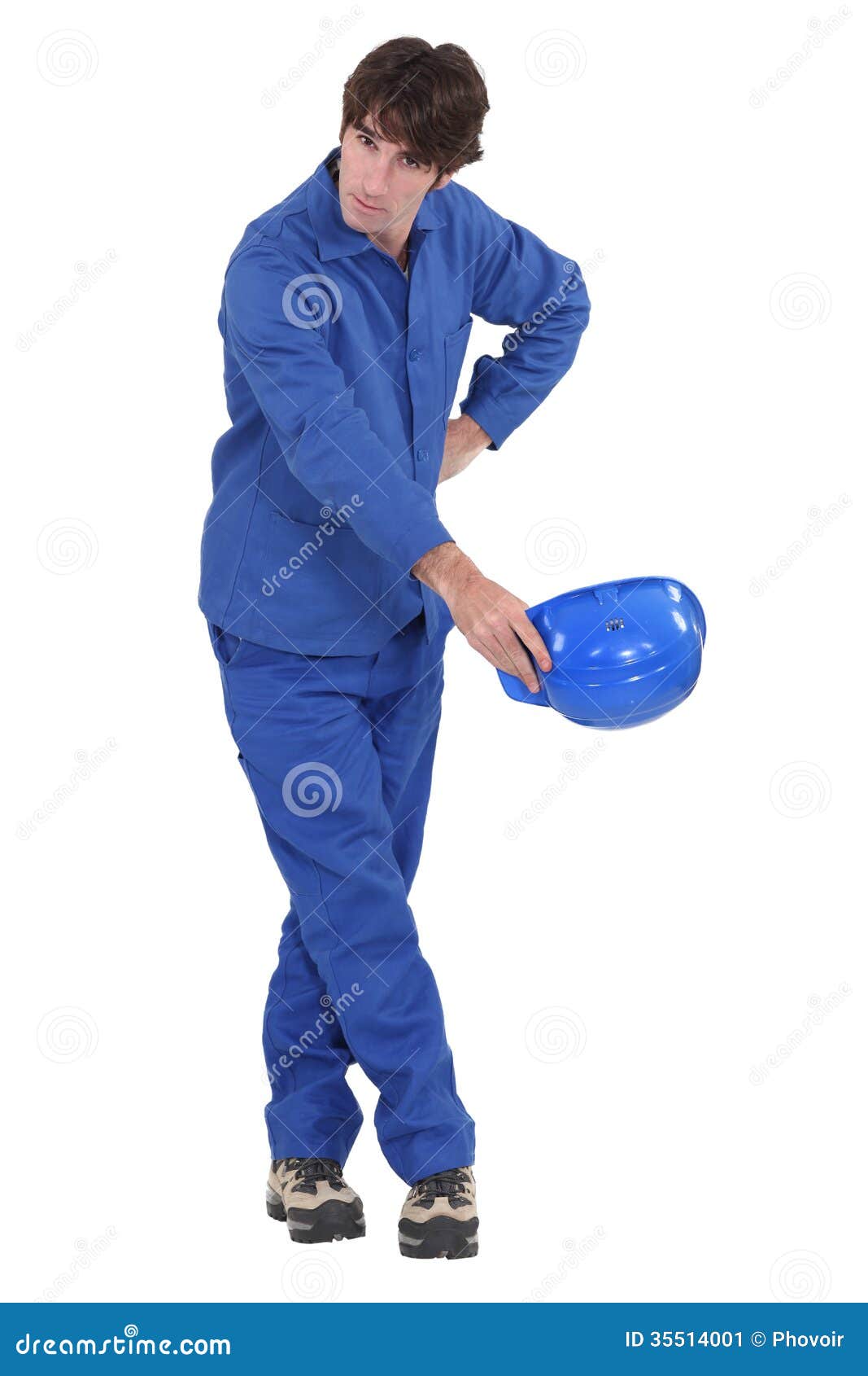 Worker taking a bow stock image. Image of employee, overalls - 35514001