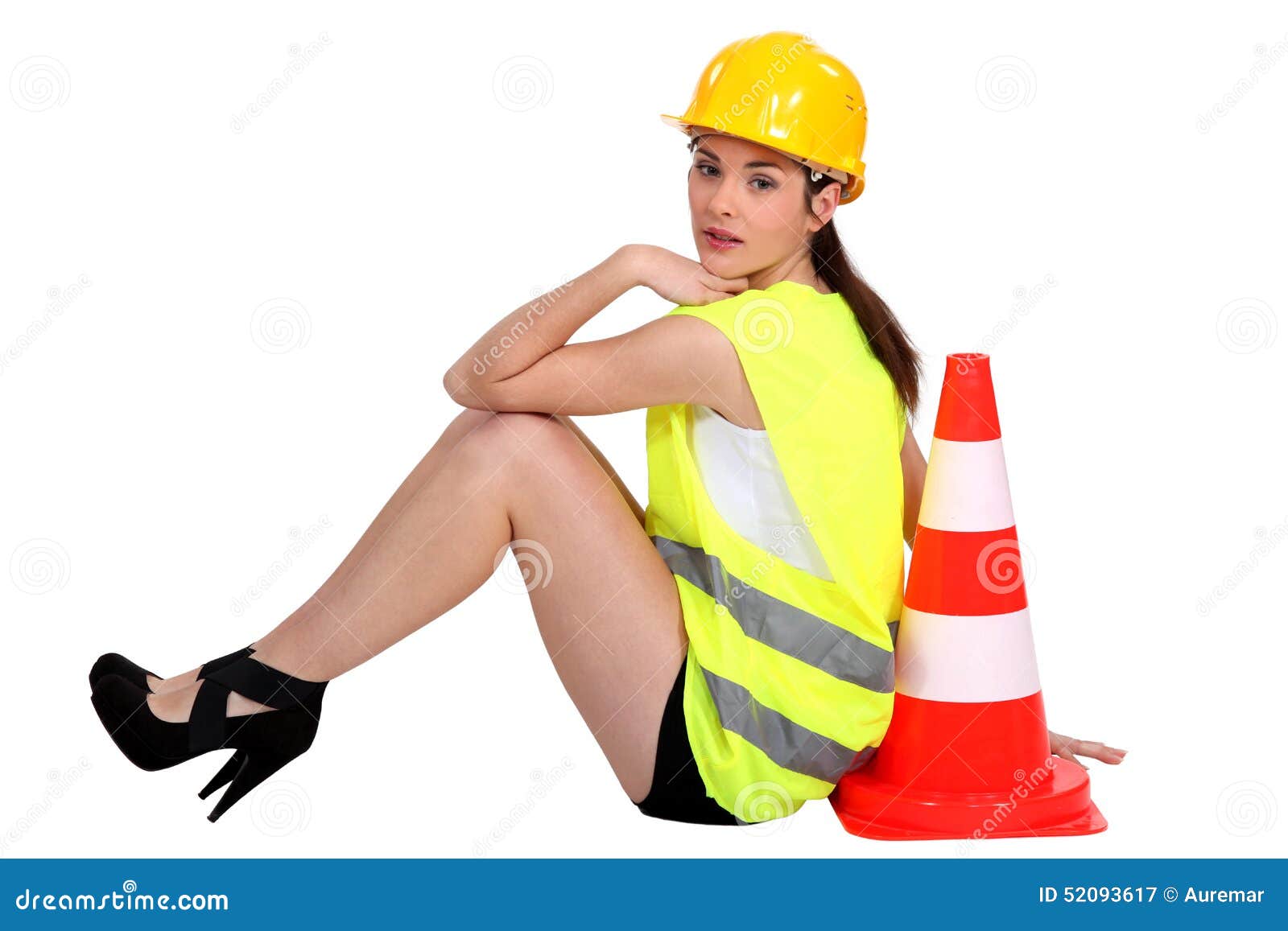 Worker taking a rest. stock image. Image of female, happy - 52093617