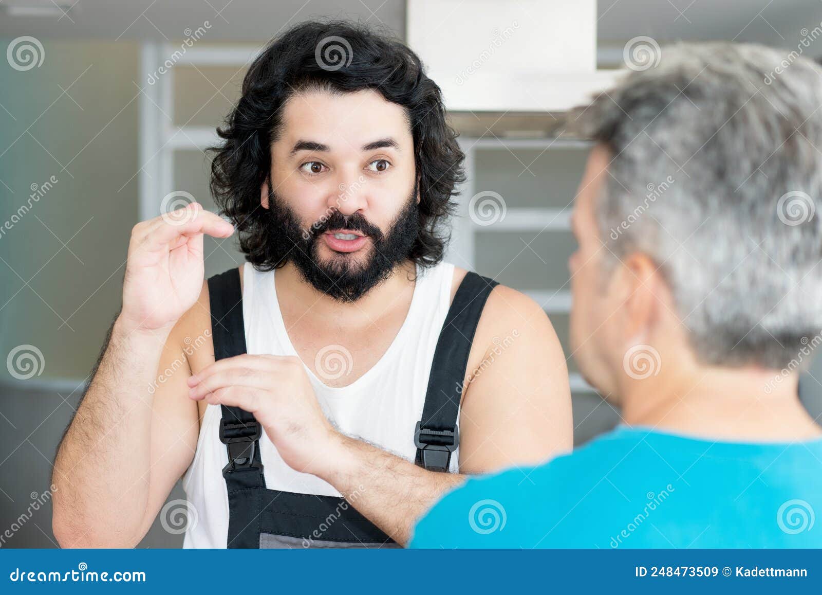 Worker Talking with Boss about Work Stock Image - Image of industry ...