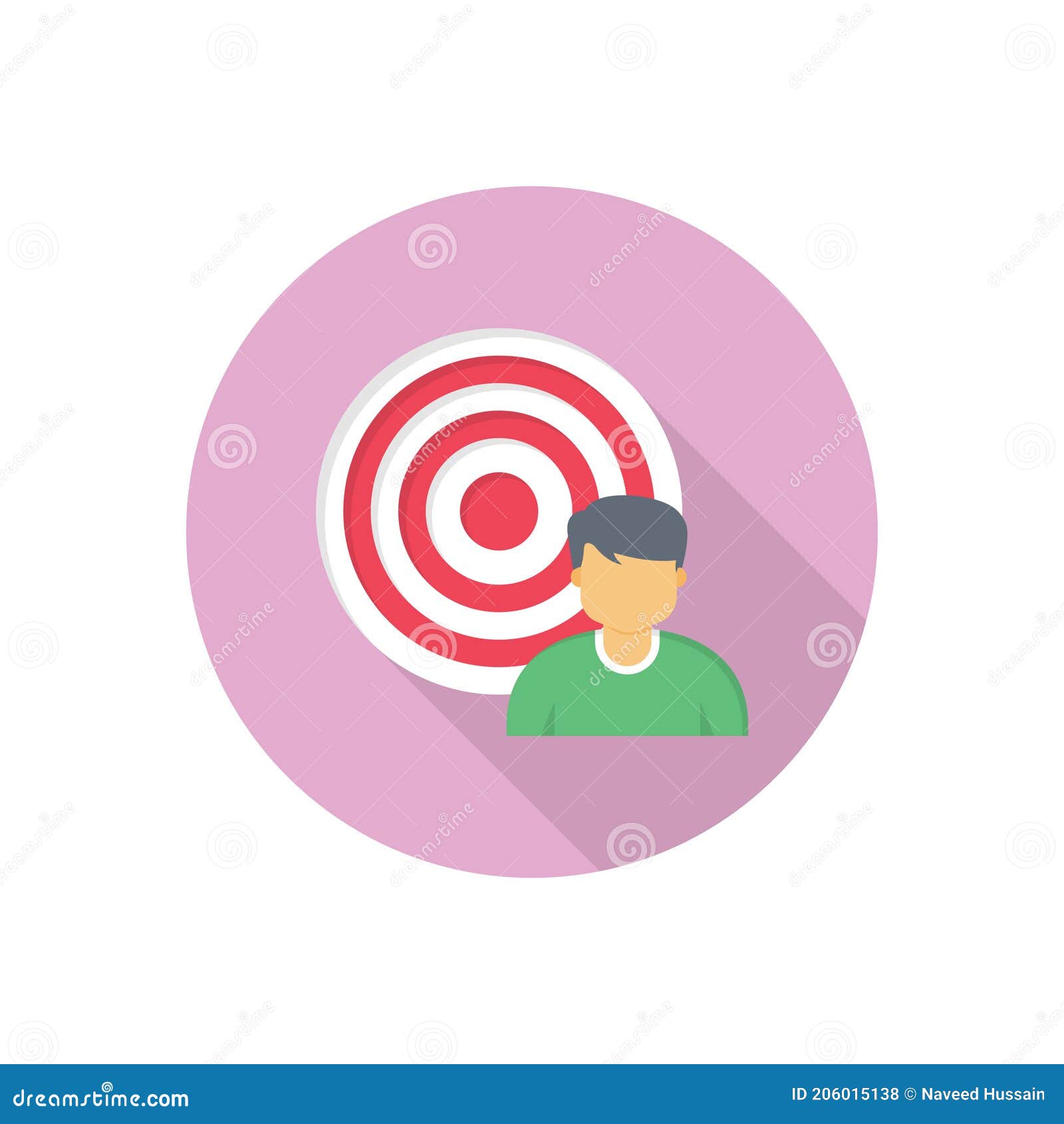 Worker Target Vector Flat Colour Icon Stock Vector - Illustration of ...