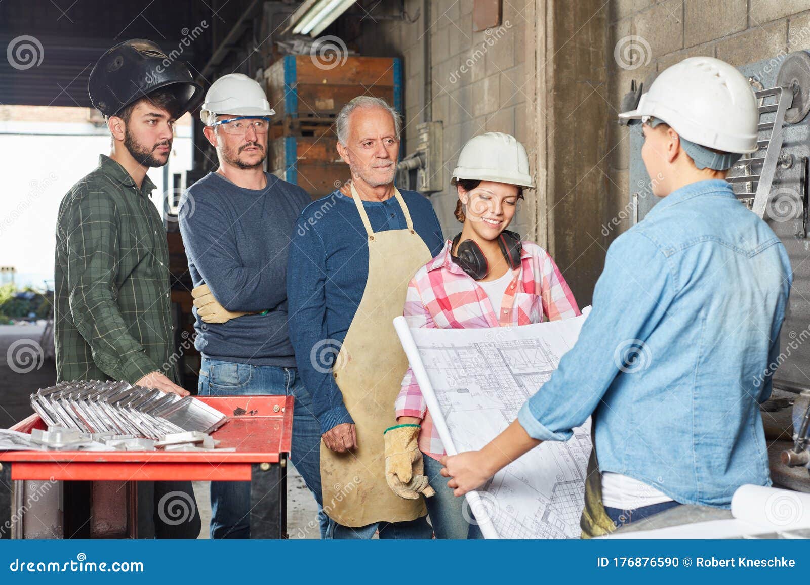 Worker Team in the Company when Planning the Production Stock Photo ...