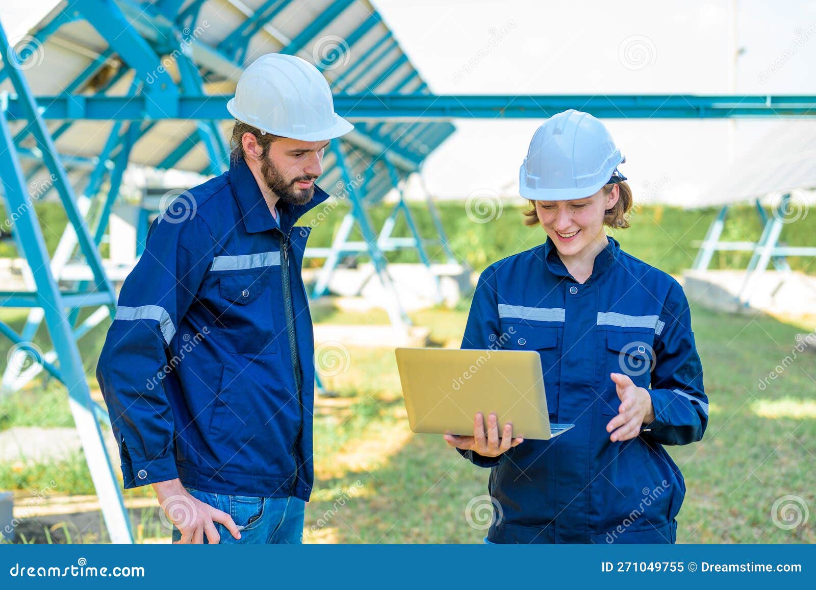 Worker Team Success with Solar Panel Stock Image - Image of electricity ...