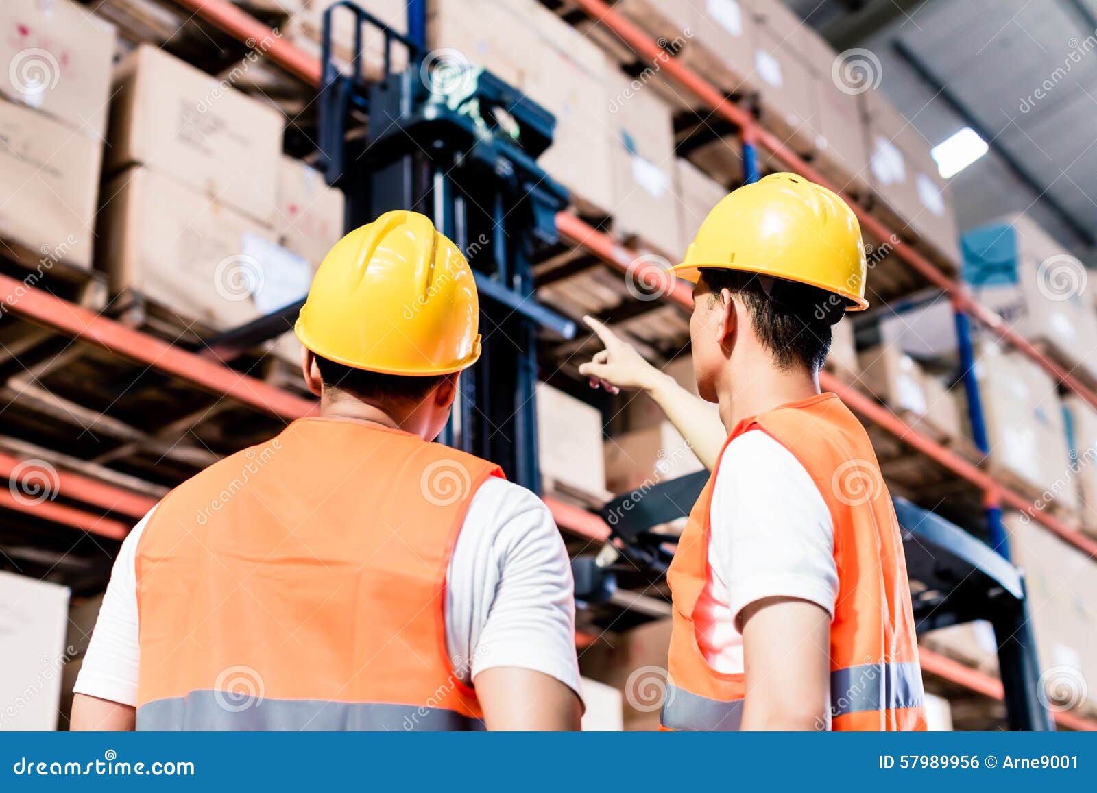 Worker Team Taking Inventory in Warehouse Stock Photo - Image of high ...