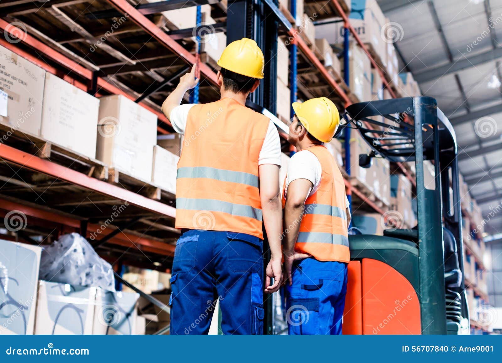 Worker Team Taking in Logistics Warehouse Stock Photo - Image of ...