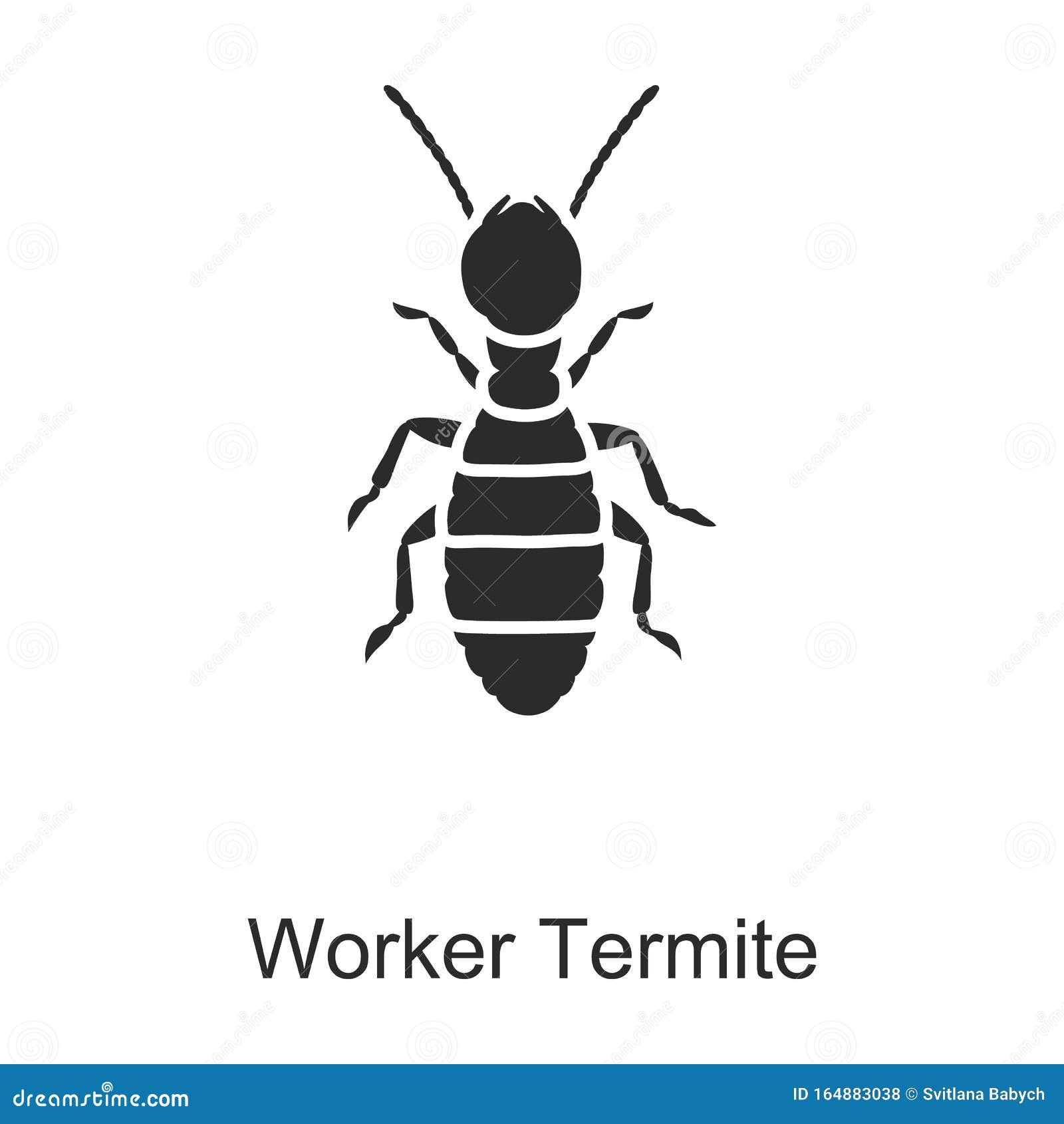 Worker Termite Vector Icon.Black Vector Icon Isolated on White ...