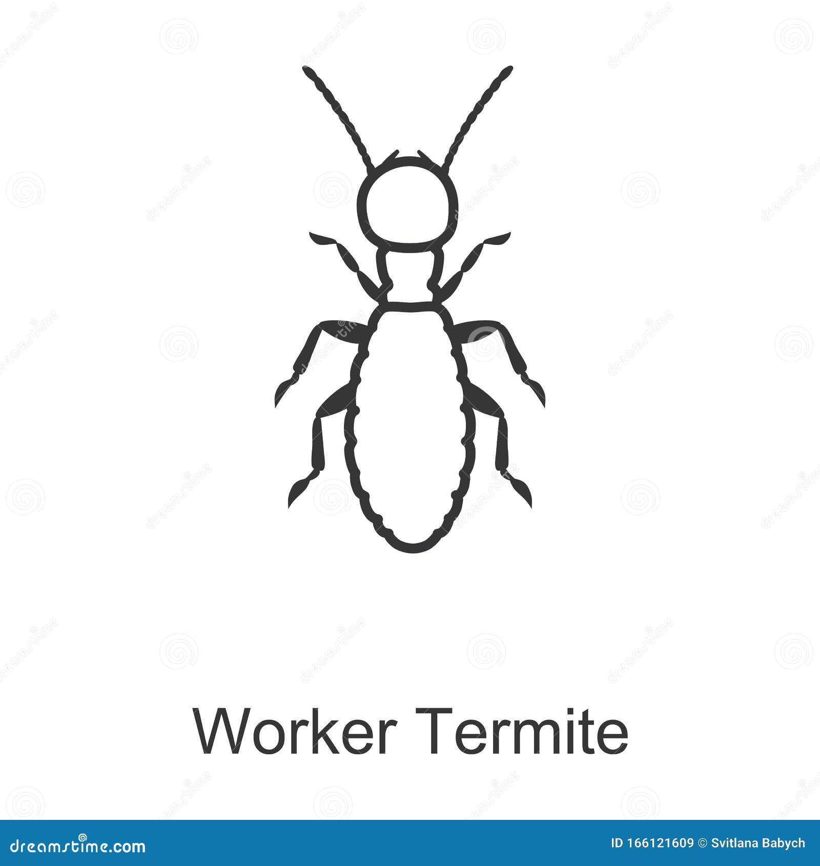 Worker Termite Vector Icon.Line Vector Icon Isolated on White ...