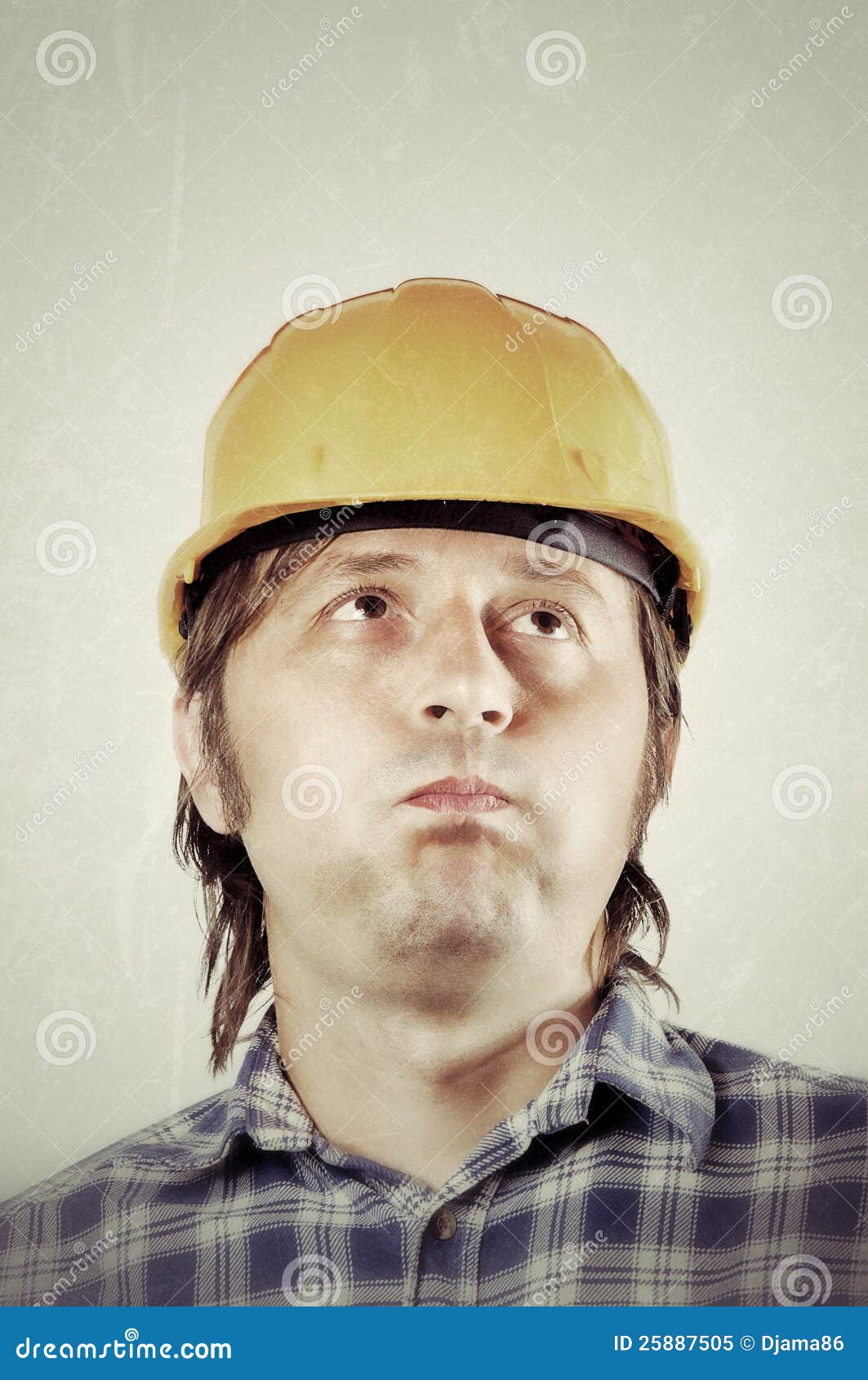 Worker thinking stock image. Image of building, renewal - 25887505