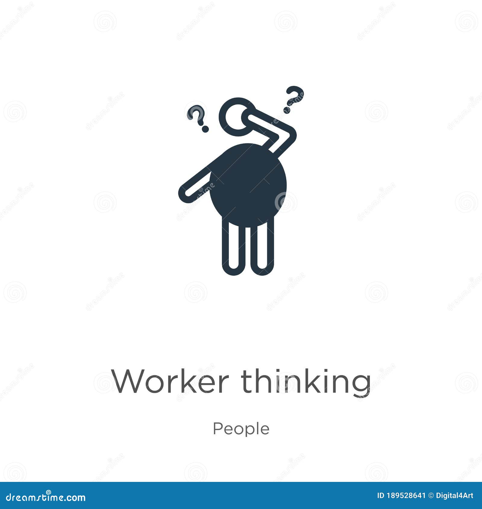 Worker Thinking Icon Vector. Trendy Flat Worker Thinking Icon from ...